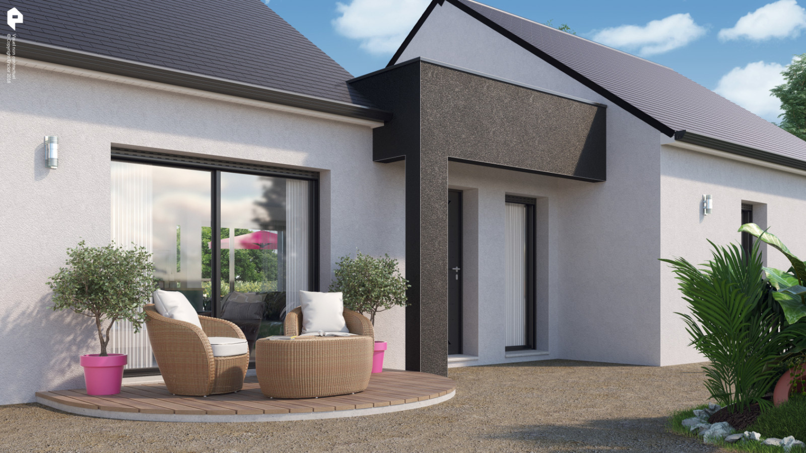 Modèle BOREALE : Maison de plain-pied 4 chambres avec un garage - Logis ...