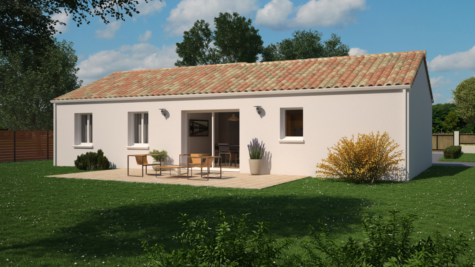 Modèle LA FAUTE : Maison de plain-pied 3 chambres avec un garage ...